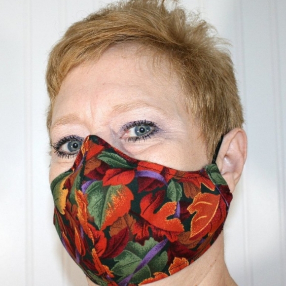 Hand Crafted | Accessories | Handmade Cloth Fall Green Leaves Face Mask ...